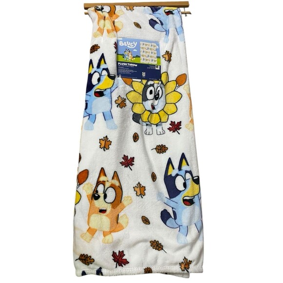 Bedding | Bluey Fall Plush Throw Blanket Bluey Bingo Muffin Autumn ...